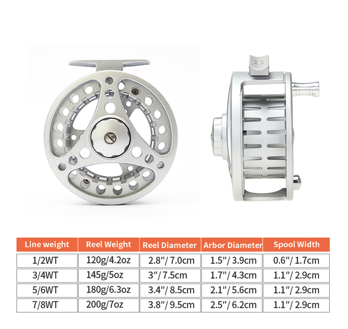 WF Fly Fishing Pre-loaded 1/2 3/4 5/6 7/8WT Fly Fishing Reel With Line ...