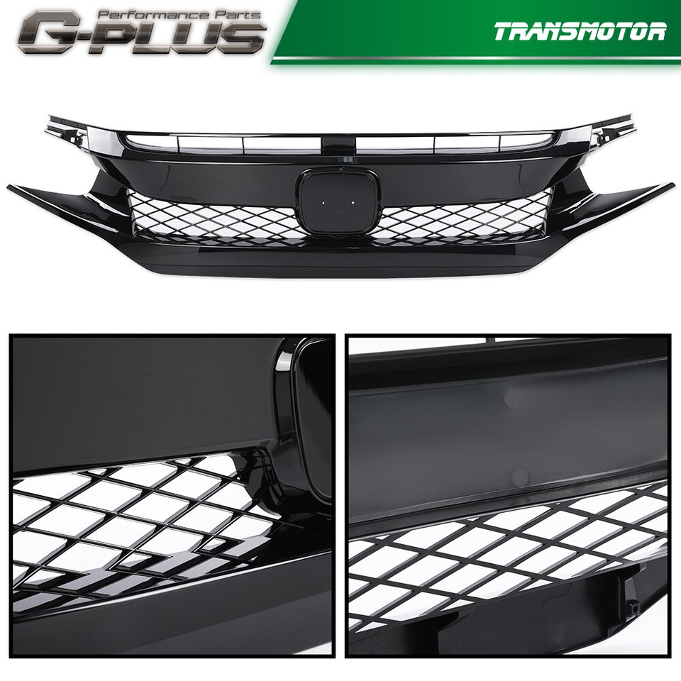 Type R Style Front Bumper Cover Kit For 2016-2021 Honda Civic Sedan ...