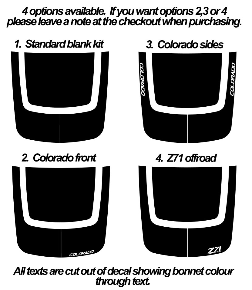 2016-2021 HOLDEN Colorado / Trailblazer facelift bonnet stripes decals ...
