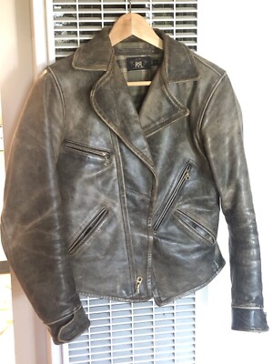 RRL RALPH LAUREN Double RL Leather Jacket Xs Men's Ladies Small Biker ...