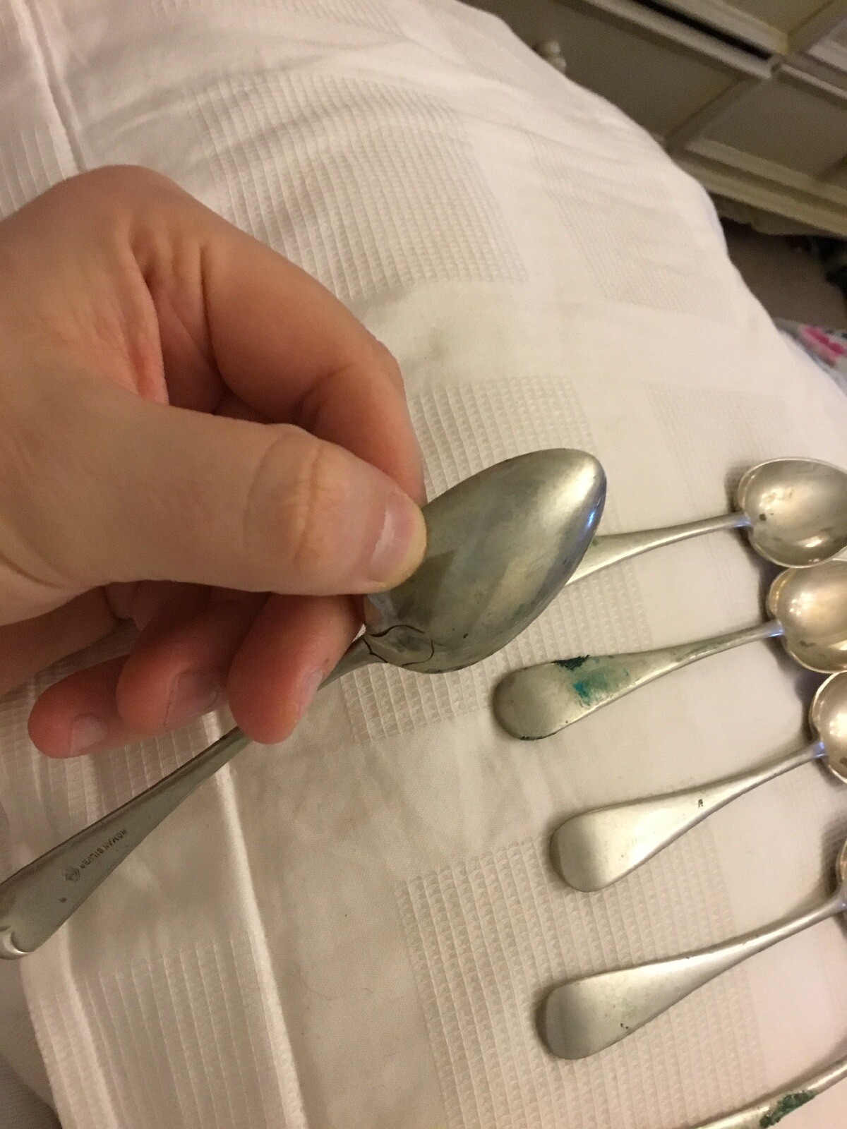 7x WP WILLIAM PAGE Roman Silver Spoons Tea Spoons Set Bundle Joblot ...