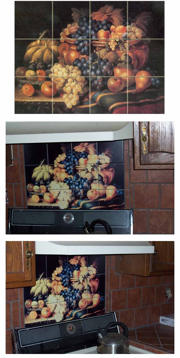 Kitchen Art Mural Ceramic Grape Apple Decor Tile #42 | eBay
