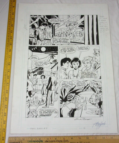 SPEED RACER 1980s ORIGINAL comic book art SIGNED #31 p 14 Speed Trixie ...