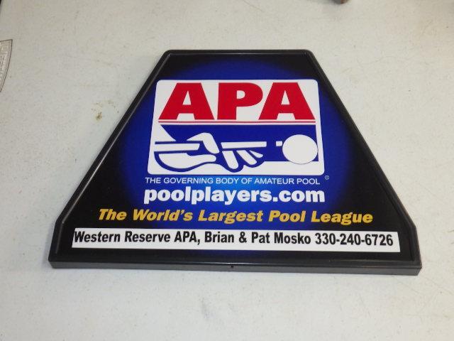 APA AMATEUR POOL PLAYERS THE WORLDS LARGEST POOL LEAGUE BILLIARD SIGN ...