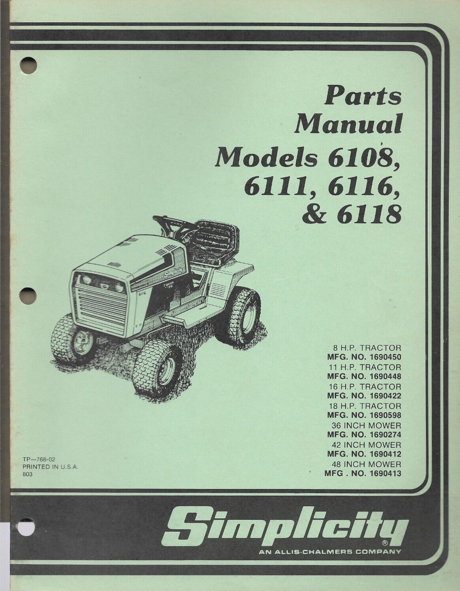 Simplicity Garden Tractor Parts | Fasci Garden