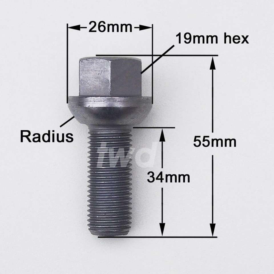 5x WHEEL BOLTS VW TRANSPORTER T4 T5 T6 (COMPATIBLE FIT) ALLOY LUG NUTS ...