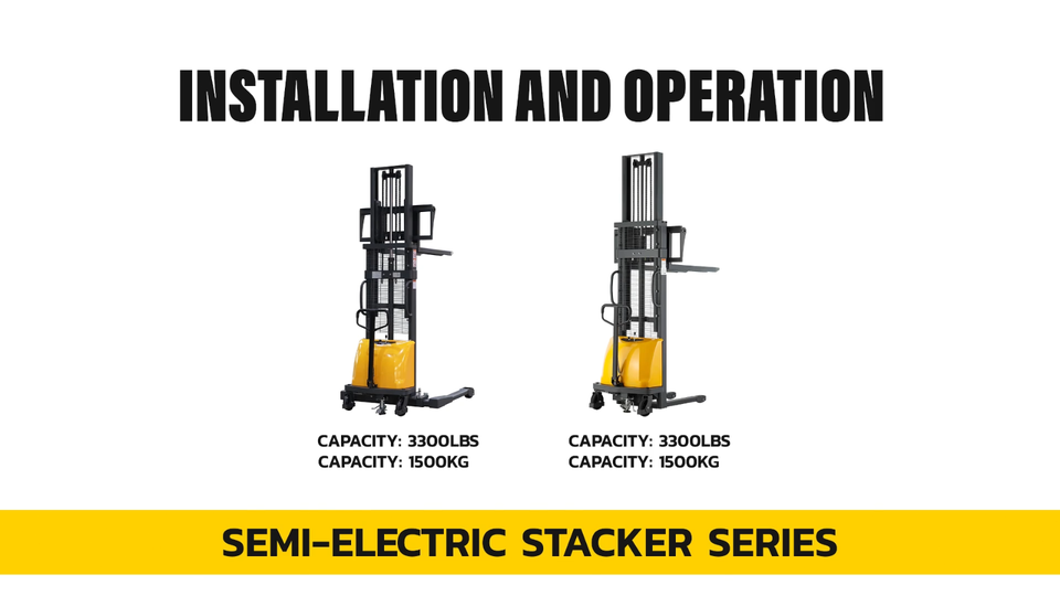 XILIN 3300lb Semi Electric Fixed Leg Stacker 118" Lift/440lb Mini ...
