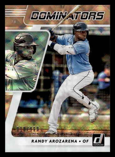 2021 DONRUSS RANDY AROZARENA DOM4 MINT DOMINATORS 816/999 TAMPA BAY ...