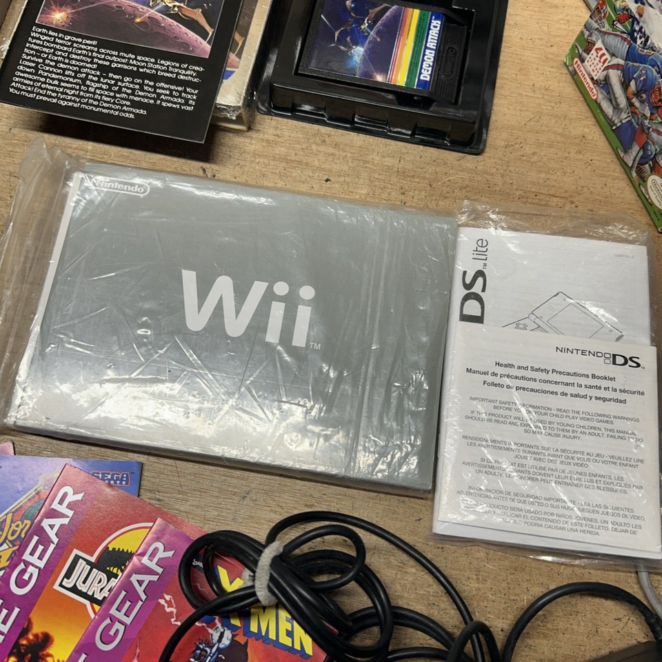 Lot Of 60+ Video Games Accessories Instructions Controllers NES Sega PS ...
