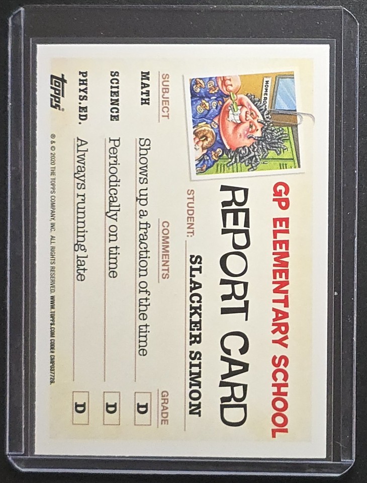 2020 Garbage Pail Kids School Series Slacker Simon 6a - Green | eBay