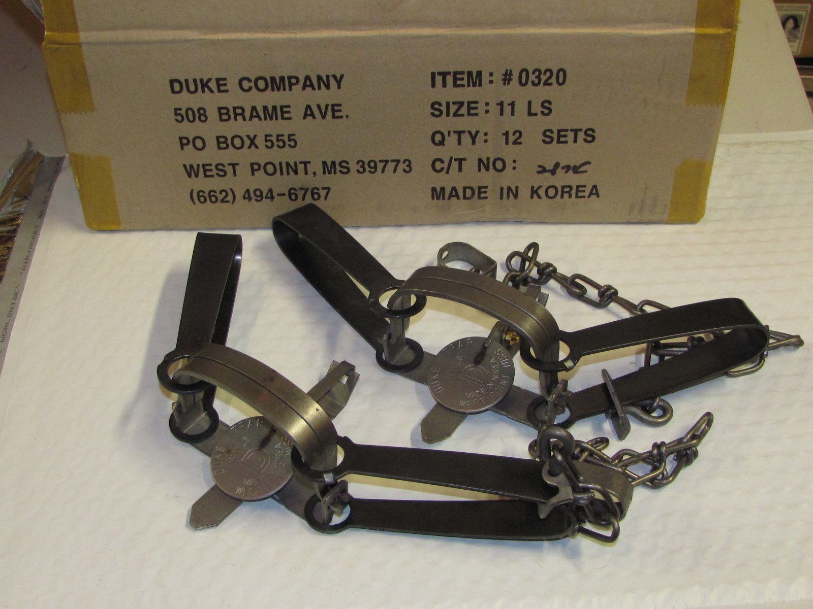 2 Duke #11 Long Spring Foothold Traps Mink Muskrat Gopher Trapping ...