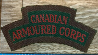 VINTAGE WW2 CANADA SHOULDER PATCH CANADIAN ARMOURED CORPS CANVAS 98A | eBay