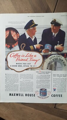 1933 Maxwell House coffee Captain Henry Charles Winninger Tiny Ruffner ...