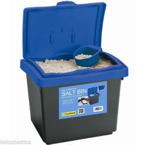 30 LITRE GRIT ROCK SALT BIN DUSTBIN DE-ICE STORAGE BUCKET CONTAINER ...