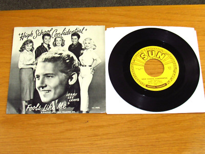 ROCK&ROLL 45 RPM w/SLEEVE- JERRY LEE LEWIS - SUN 296 - HIGH SCHOOL ...