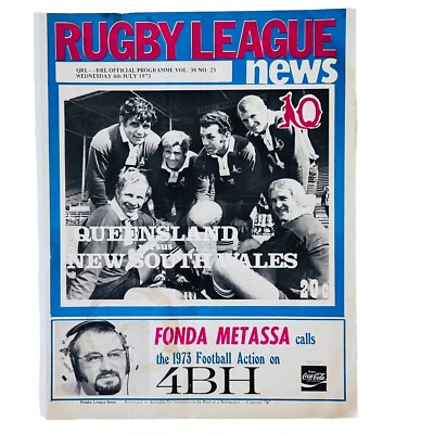 1973 QUEENSLAND v NSW RUGBY LEAGUE INTERSTATE MATCH PROGRAMME. Lang ...