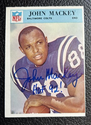 JOHN MACKEY Signed Autographed 1966 Philadelphia card #18 Baltimore ...