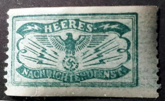 THIRD REICH GERMAN WW2 HEERES NACHRICHTENDIENST ARMY INTELLIGENCE STAMP ...