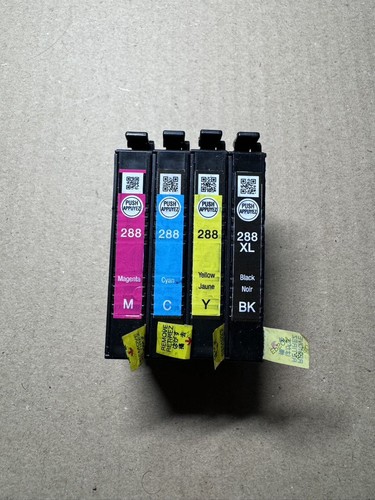 4pk Genuine Epson 288XL Black & 288 3-Color Ink XP330 XP430 XP434 XP435 ...