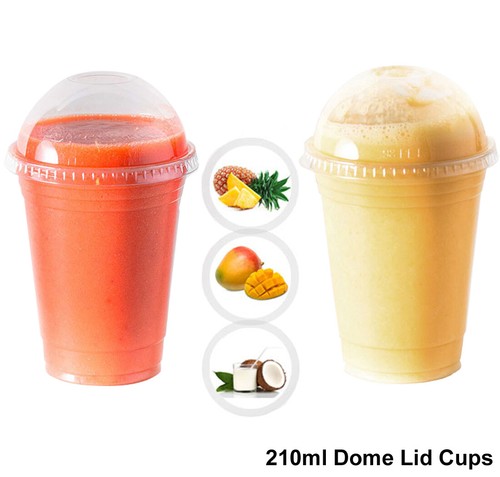 Iced Coffee Cups Smoothies Milkshake Disposable Cup with Dome Lids ...