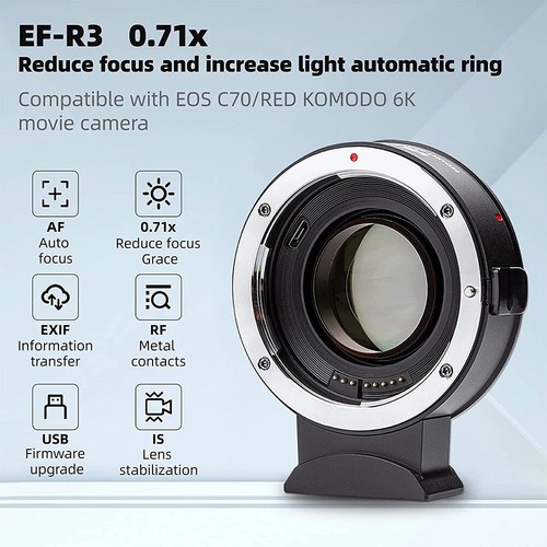 VILTROX EF-R3 0.71x Speed Booster Auto Focus Lens Adapter for Canon EOS ...
