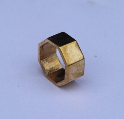 Hipster Hexagon Band ring hex ring Chunky ring Men Index Ring Silver ...