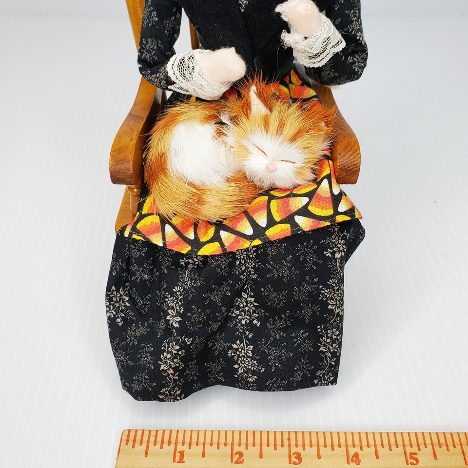 Byers Choice Witch In Rocking Chair With Cat No Spell Book 2008 ...