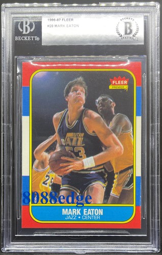1986-87 FLEER BASKETBALL ROOKIE CARD: MARK EATON #28 OF 132 JAZZ RC 2x ...