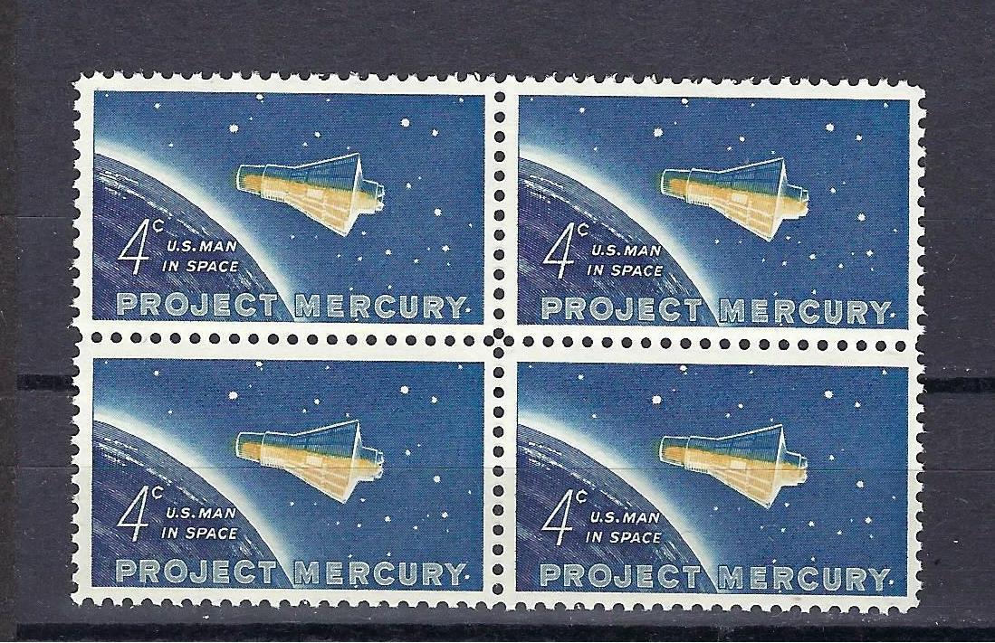US 1962 Sc# 1193 set Space Project Mercury Friendship 7 Capsule block 4 ...