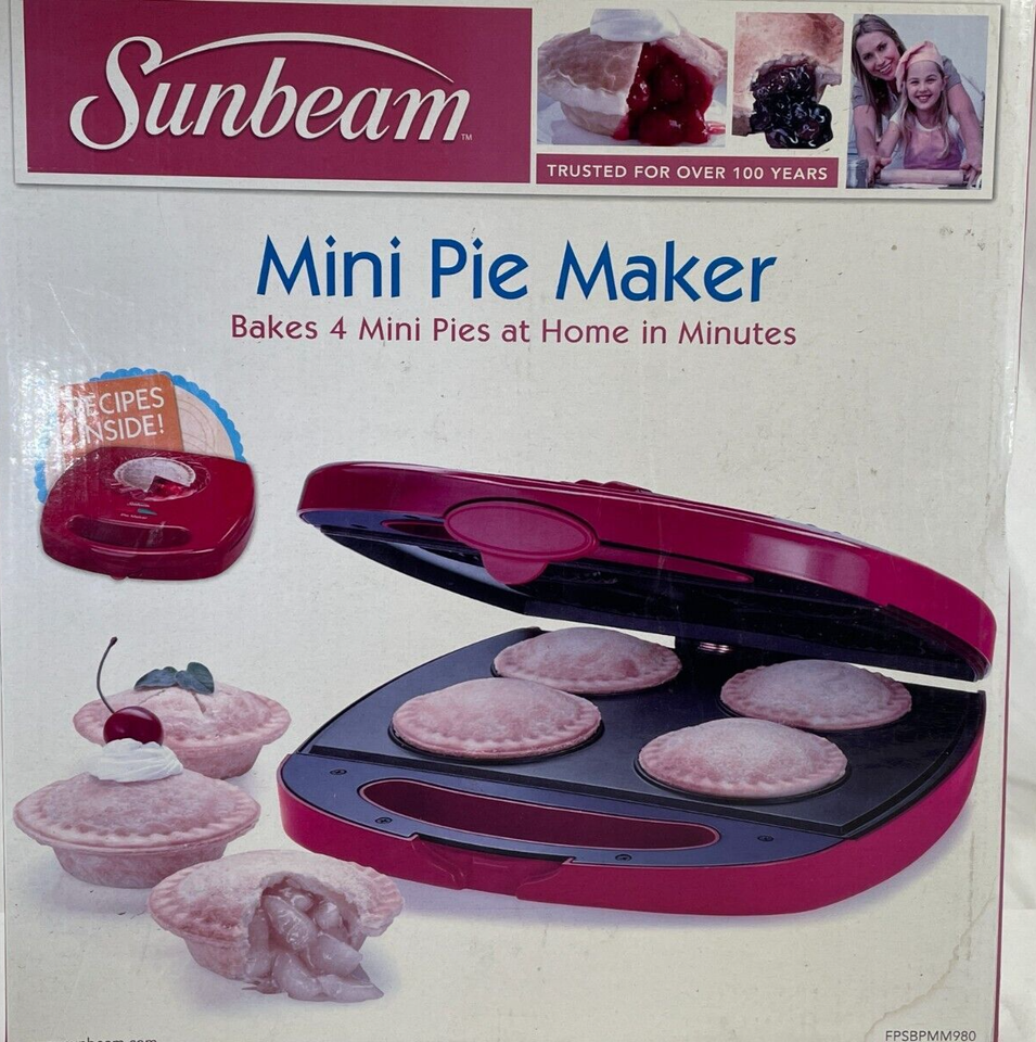 Sunbeam Mini Pie Maker FPSBPMM980 Red - Bakes 4 Mini Pies in Minutes ...