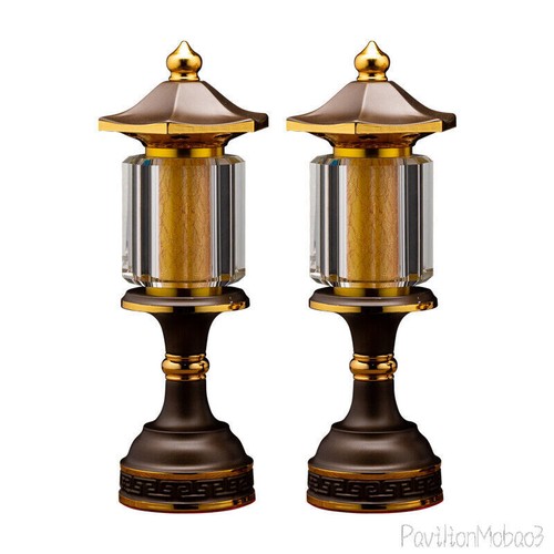 Heavy Pair LED Lamp 3 Colors Light Buddha Shine Table Altar Zen Feng ...