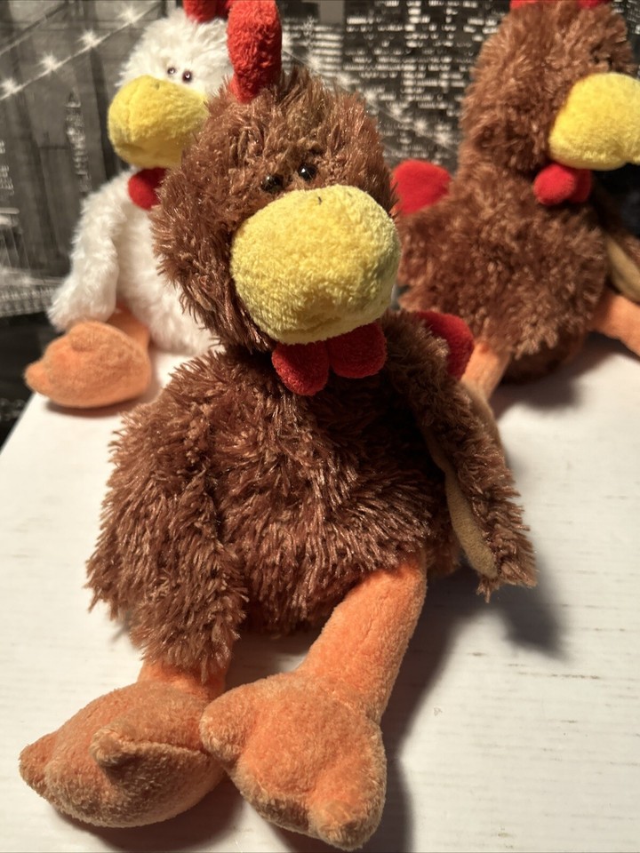 Plush Turkey Chicken Rooster Gund VTG Stuffed Animal Lot Thanksgiving ...