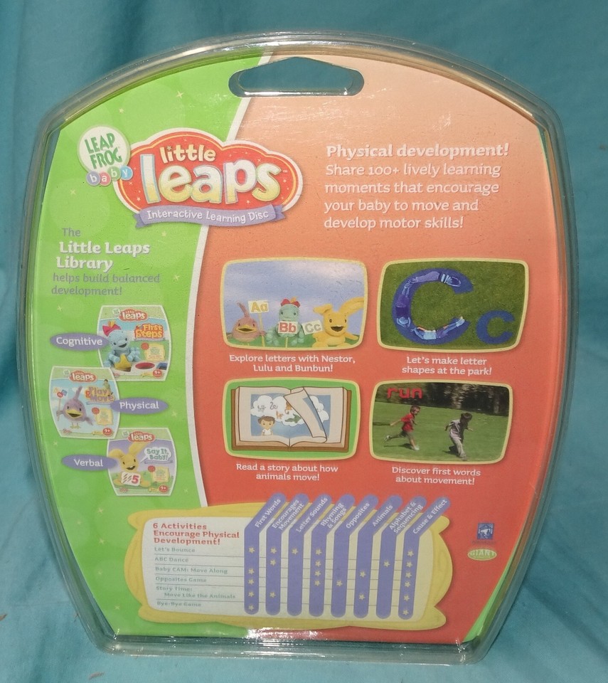 Lot Of 3 Leap Frog Little Leaps DVD = first steps say it play move baby ...