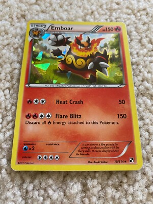 Emboar 19/114 Pokemon Black & White - Holo Rare Pokemon Card - 2011 ...