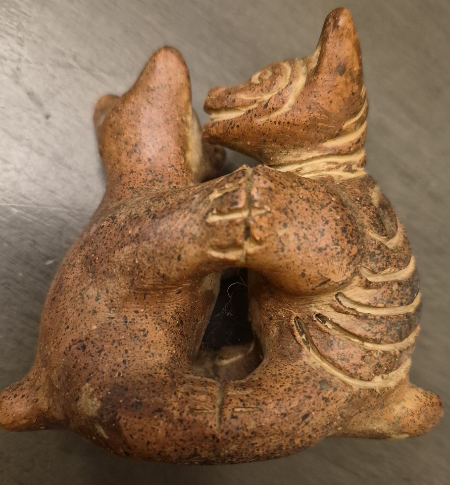 Pre Columbian Style Colima Dancing Dogs Sculpture Mexican Pottery Folk ...