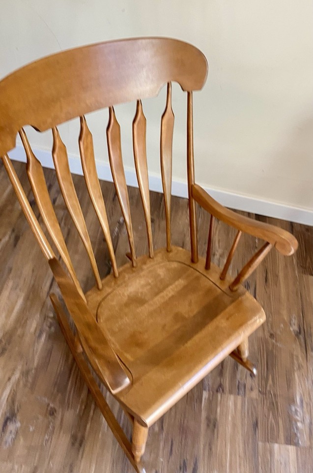 Vintage, S. Bent & Bros, Colonial, Adult Hard Wood Maple Rocking Chair ...