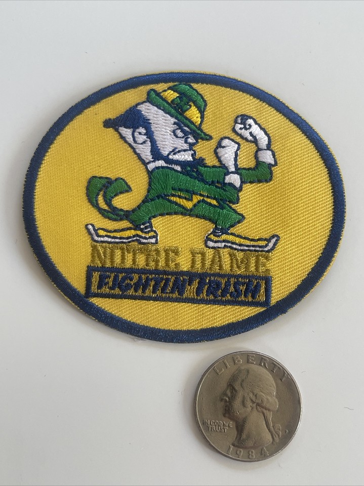 Notre Dame Fighting Irish Vintage Embroidered Iron On Patch 3” X 2.5 ...