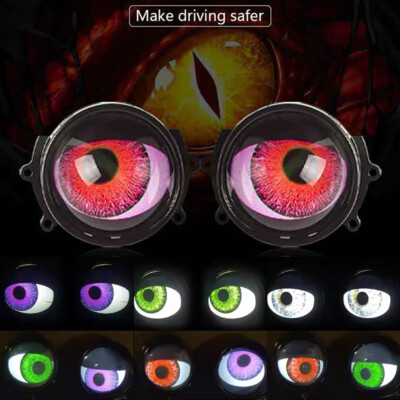 1/2Pcs LED Red/Blue/Green LED Devil Eyes WiFi Control 3 inch Headlight ...