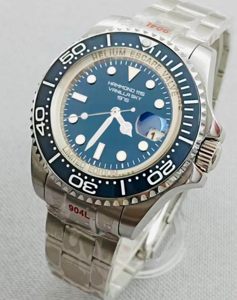 43mm GMT Dive Watch - Custom Built Blue Dial / Blue Bezel - Automatic ...