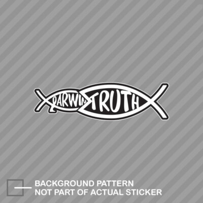 Christian Truth Eating Darwin Fish Shaped Sticker jesus christ god ...
