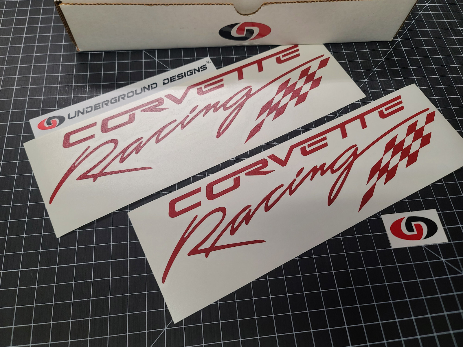 Corvette Racing Script Decals (2) C5 C6 C7 C8 Stickers Stingray Z51 Z06 ...