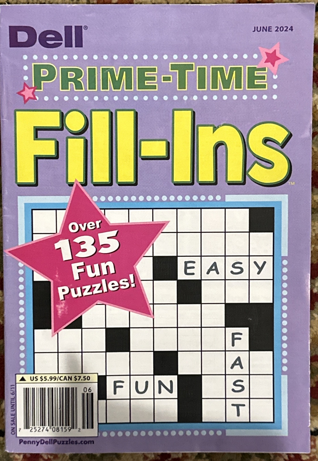 Dell Prime Time Fill Ins Magazine Over 135 Fun Puzzles June 2024 | eBay