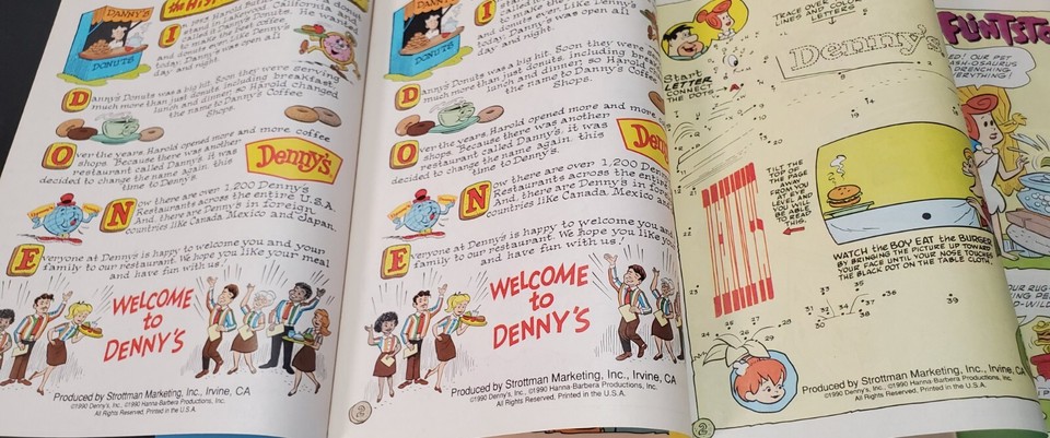Vtg Flintstones Cartoon Denny's Fun Book Comics Lot (3) Volumes Hanna ...