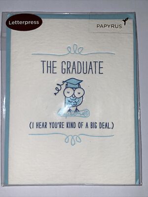 Papyrus Graduation Greeting Card - THE GRADUATE Letterpress (small card ...