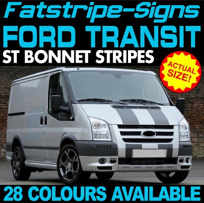 to fit FORD TRANSIT ST BONNET STRIPES GRAPHICS STICKERS MK6 MK7 M SPORT ...