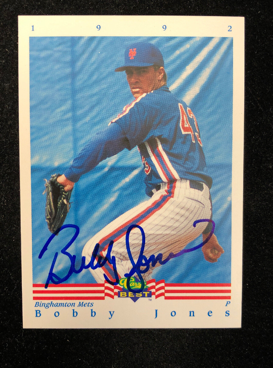 BOBBY JONES 1992 CLASSIC AUTOGRAPHED SIGNED AUTO BASEBALL CARD 341 METS ...