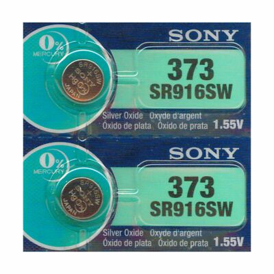 2 NEW SONY 373 SR916SW SR916 silver oxide watch battery - JAPAN - USA ...