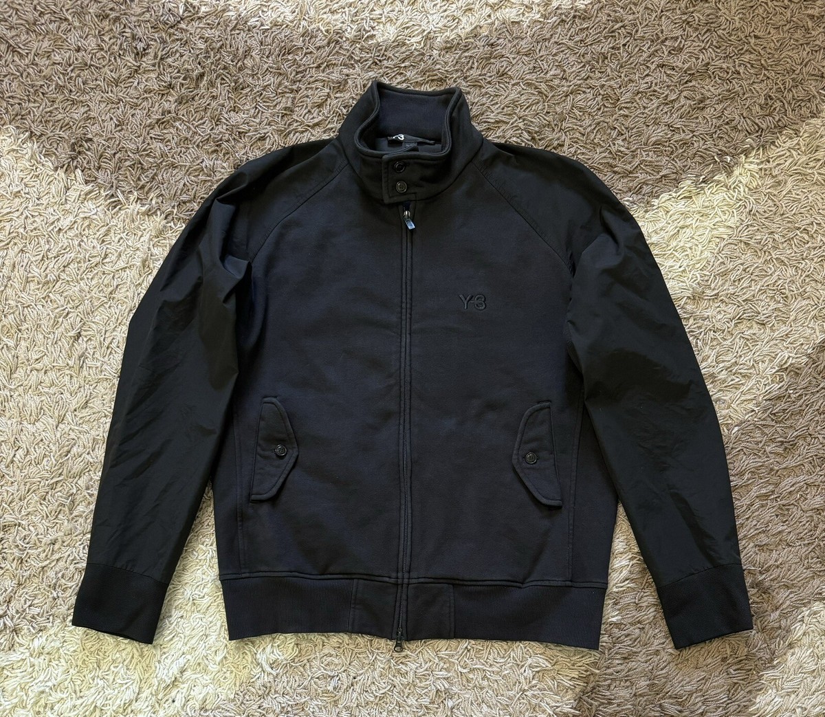 Y-3 Yohji Yamamoto Jacket Mens Black Classic Track Full Zip Y-3 Yohji Yamamoto Jacket Mens Black Classic Track Full Zip