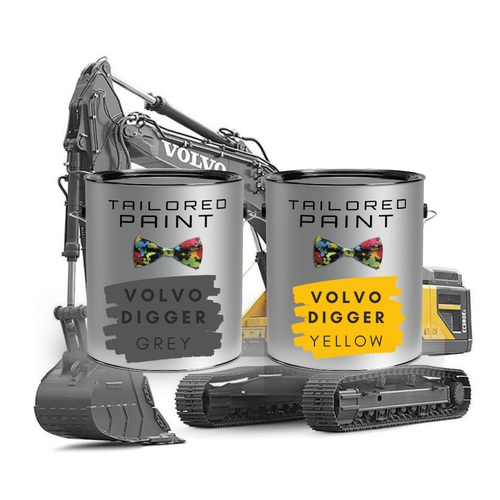 Volvo Digger Grey / Yellow 1k Brush / Spray On Direct Gloss Paint ...