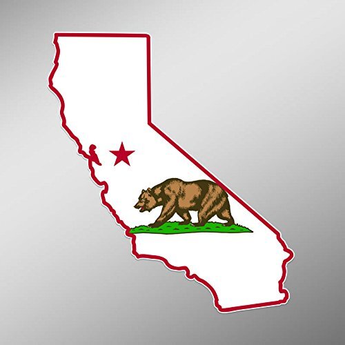 CMI PD249 2-Pack California State Flag Outline Decal Sticker | 5.5 ...